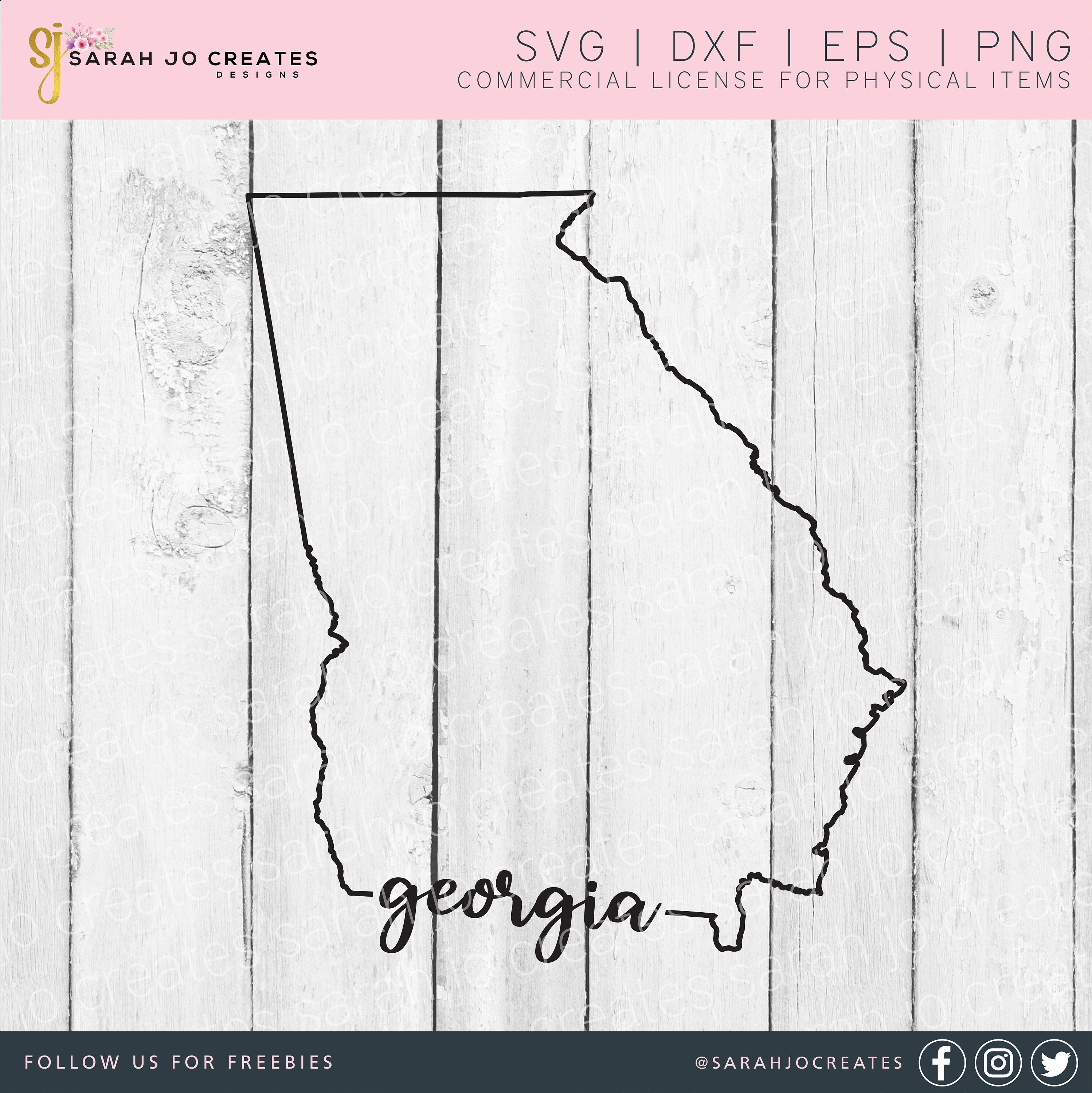 Georgia State Outline SVG – Sarah Jo Creates